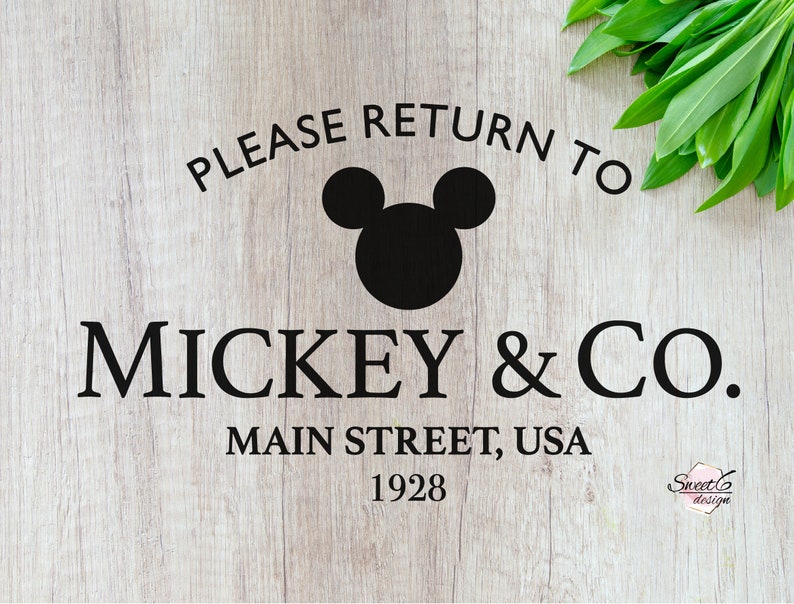Please Return to Mickey and Co Main Street USA 1928. Digital - Etsy