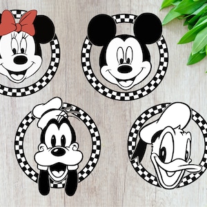 Mickey and Friends Checkered Circle SVG Bundle (digital File) - Etsy
