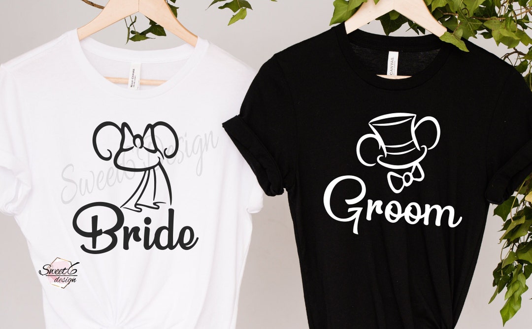Bride. Groom. Mickey Grooms Hat. Minnie Veil. SVG. PNG. JPG. Digital ...