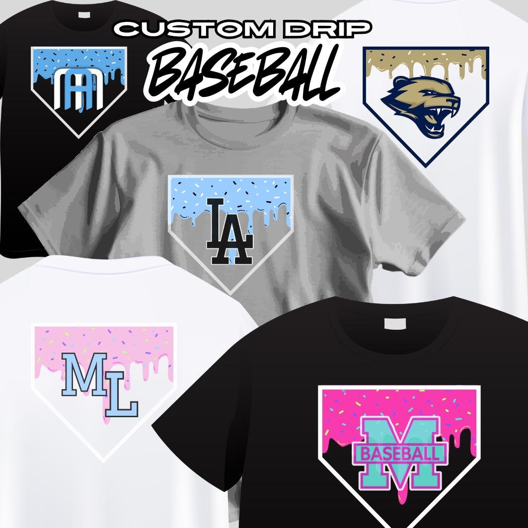 Baseball Drip Youth Tee, Ice Cream Drip Custom Shirt, Gifts for ...