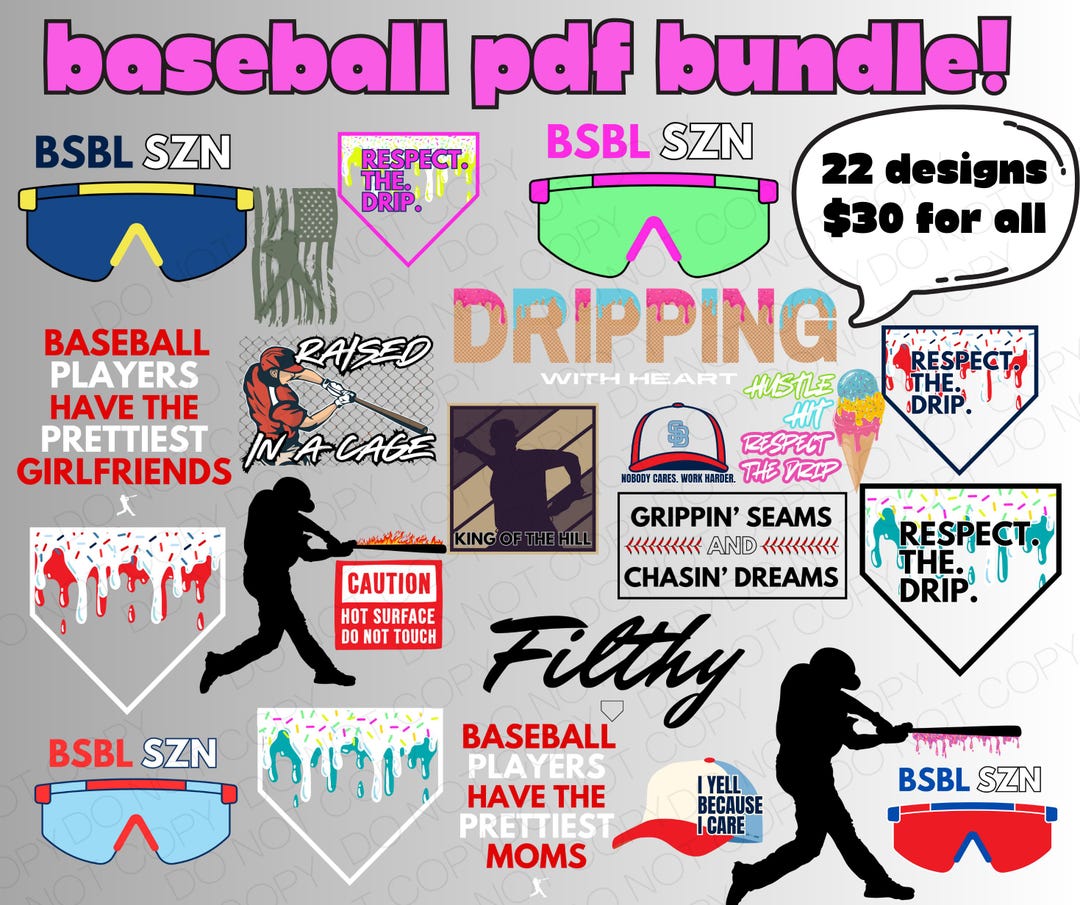 Digital File, Instant Download, Ice Cream Drip, Baseball Lovers, Travel ...