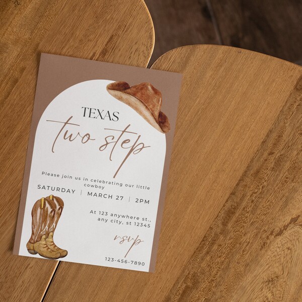Texas Two Step Invitation - Etsy