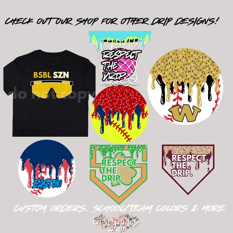 Digital File, Instant Download, Sports, Baseball Ice Cream Drip, Travel ...