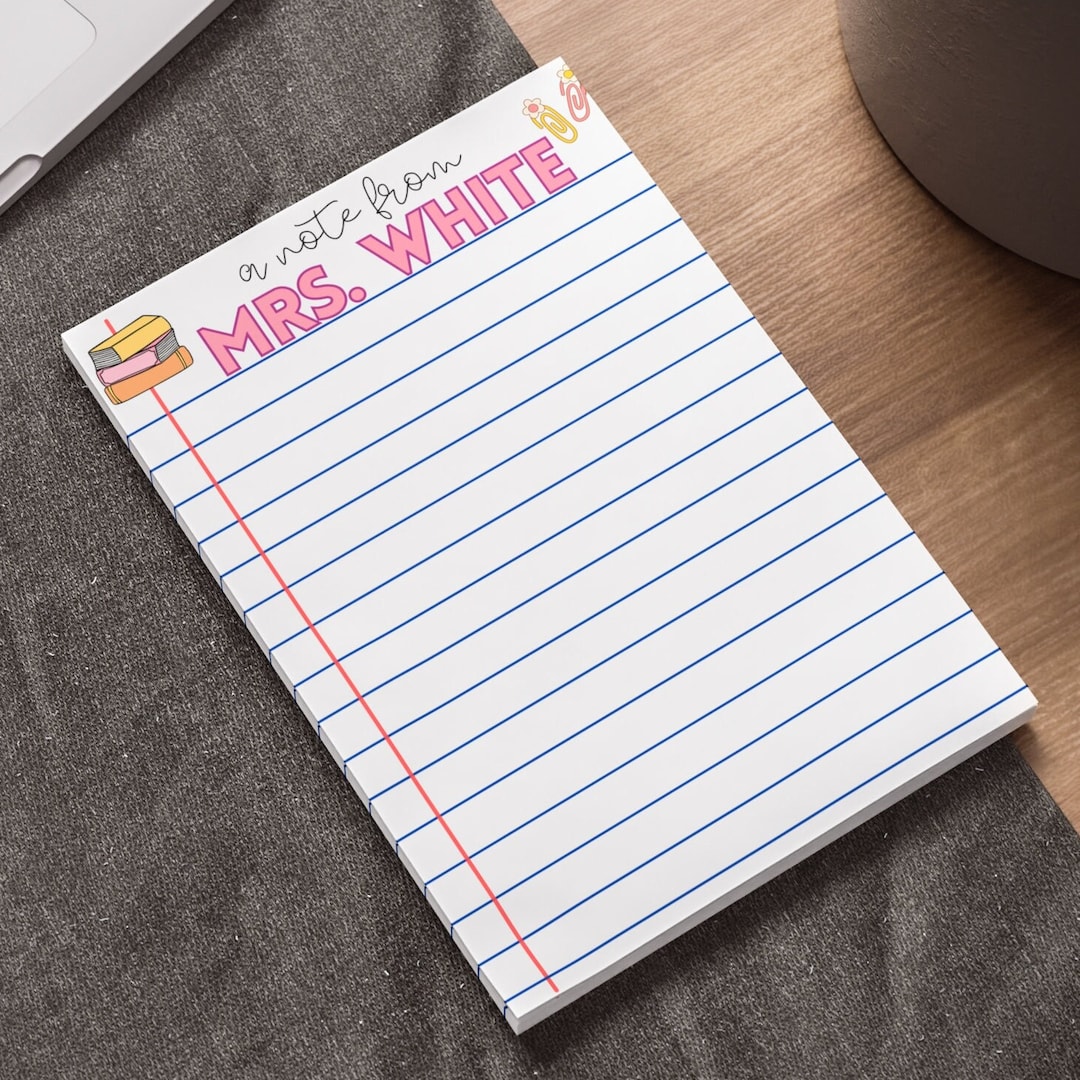 Personalized Teacher Sticky Note Pad, Teacher Appreciation Gift, Back ...