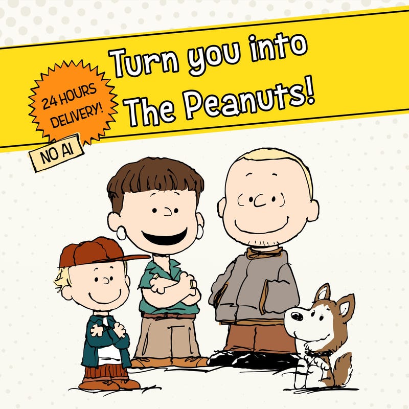 Custom Cartoon Peanuts - Etsy