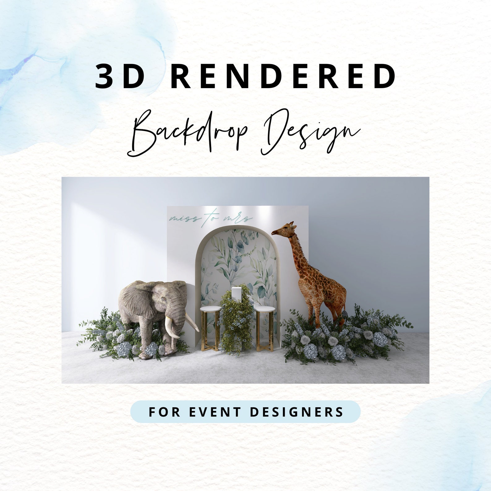 3D Digital Mockup Render- Custom Event Mockup Render Backdrop Event ...