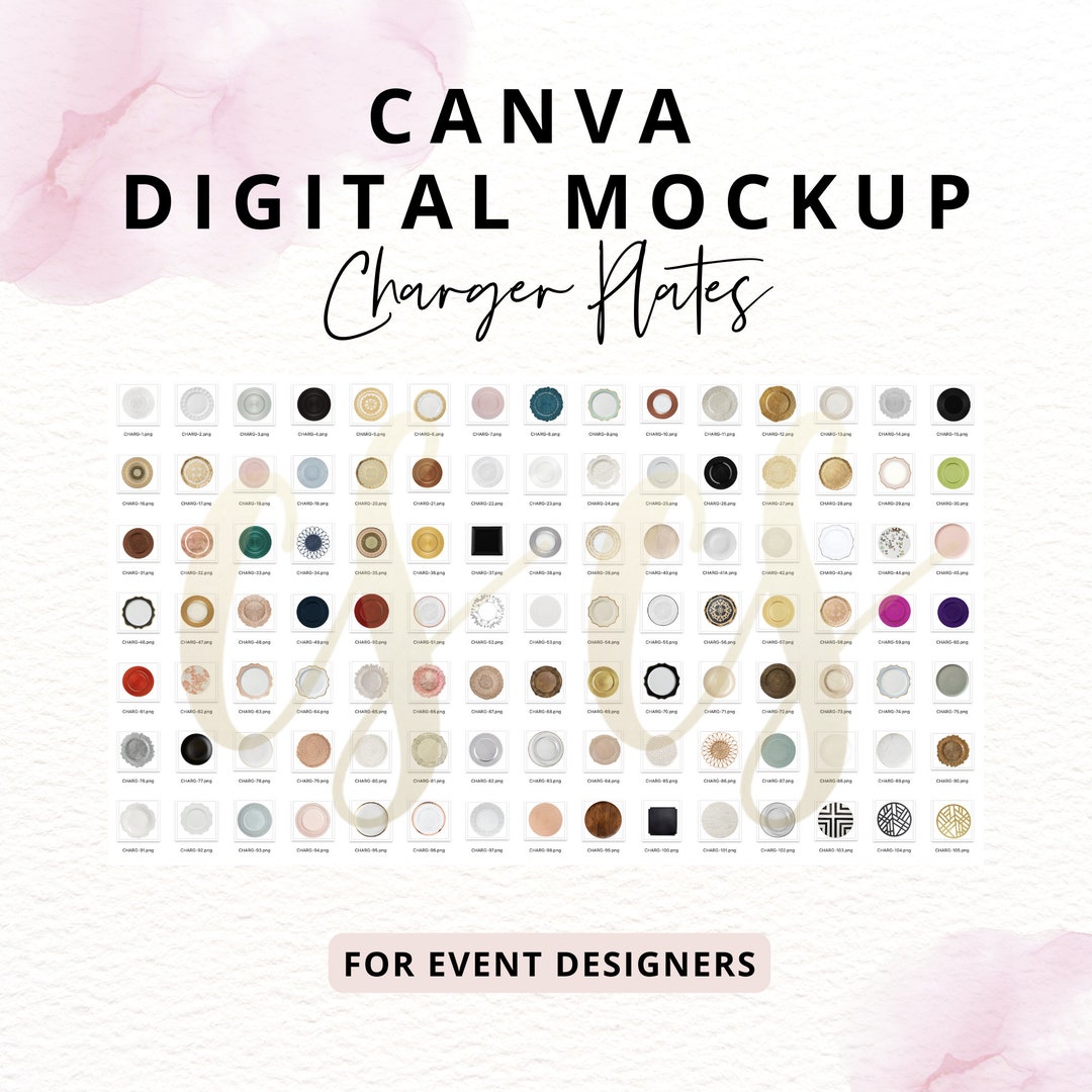 Canva Digital Mockup Event Mockup PNG Files Charger Plates Mockup Event ...