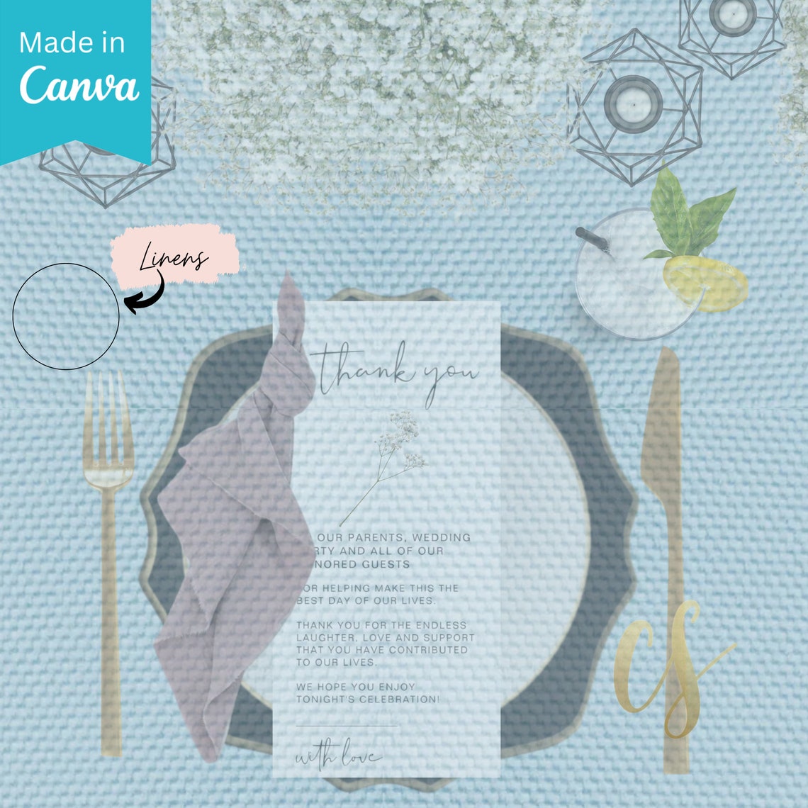 Canva Digital Mockup- Event Mockup PNG Files LINENS + TABLETOP Mockup ...