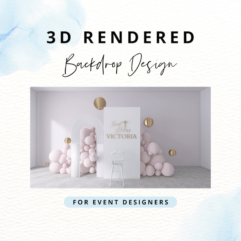 3D Digital Mockup Render- Custom Event Mockup Render Backdrop Event ...