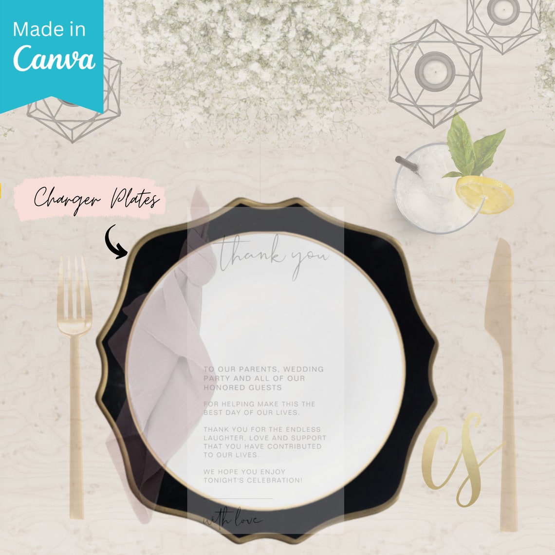 Canva Digital Mockup Event Mockup PNG Files Charger Plates Mockup Event ...