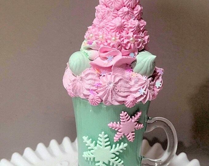 Pink & Green Christmas Milkshake Mug - Etsy