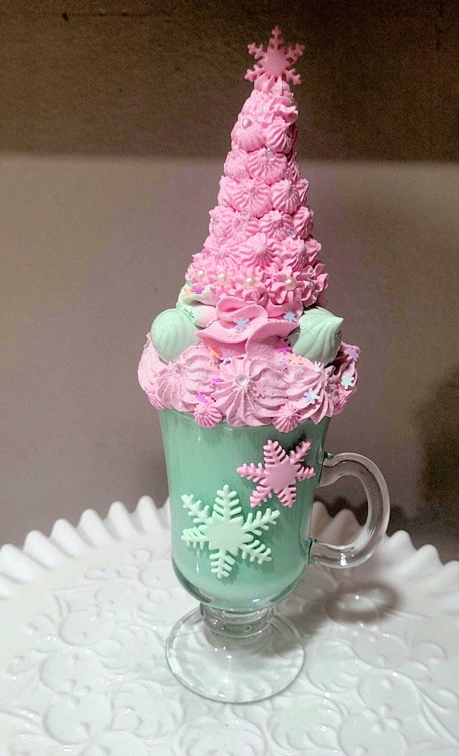 Pink & Green Christmas Milkshake Mug - Etsy