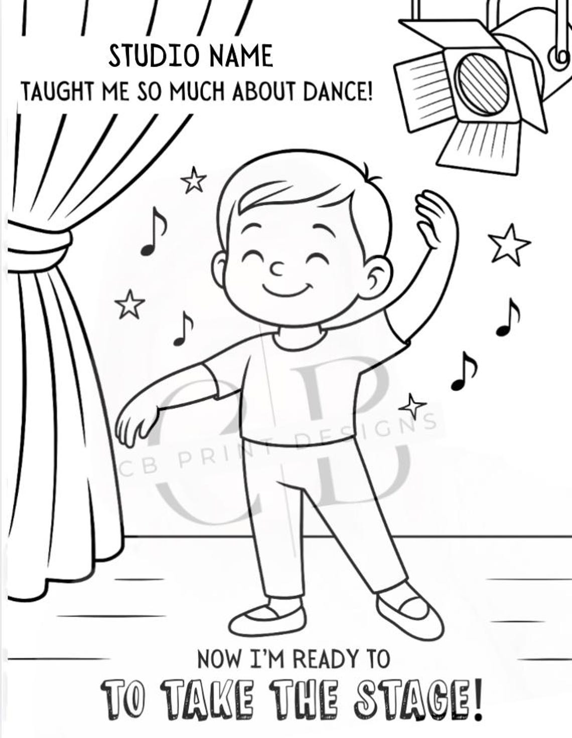 Dance Recital Coloring Page Bundle for Dance Studio / Dance Teacher ...
