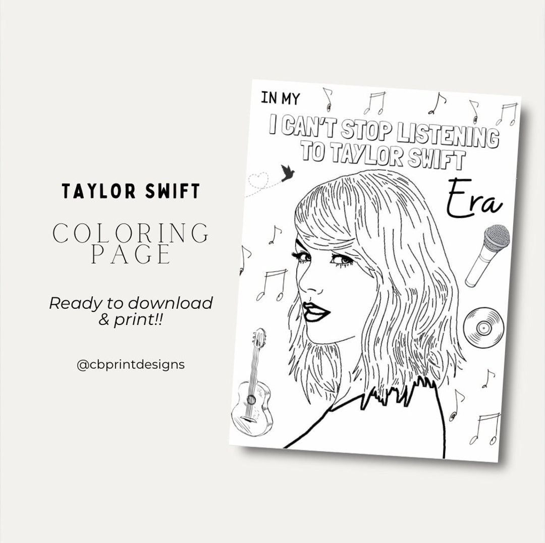 Taylor Swift COLORING PAGE - Etsy