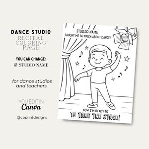 Dance Recital Coloring Page for Dance Studio / Dance Teacher - TEMPLATE ...