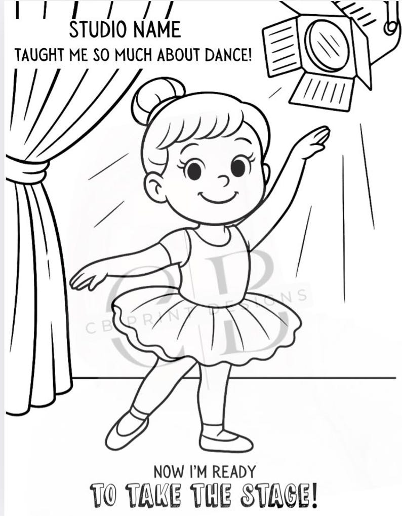 Dance Recital Coloring Page Bundle for Dance Studio / Dance Teacher ...