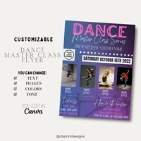 DANCE NIGHT Invitations(digital) Custom Made Templates for a Dance Hall ...