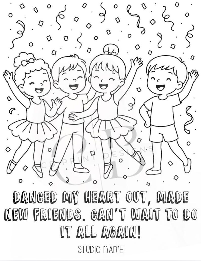 Dance Recital Coloring Page Bundle for Dance Studio / Dance Teacher ...