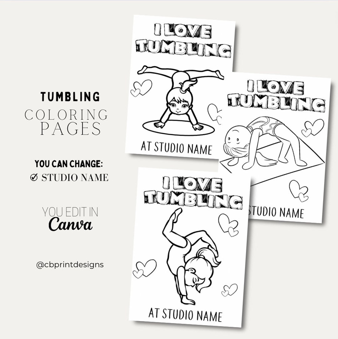 I LOVE TUMBLING Coloring Pages for Dance Studio / Dance Teacher - Etsy