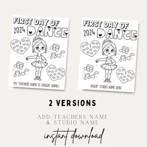 First Day of Dance Coloring Page for Dance Studio / Dance Teacher - Etsy