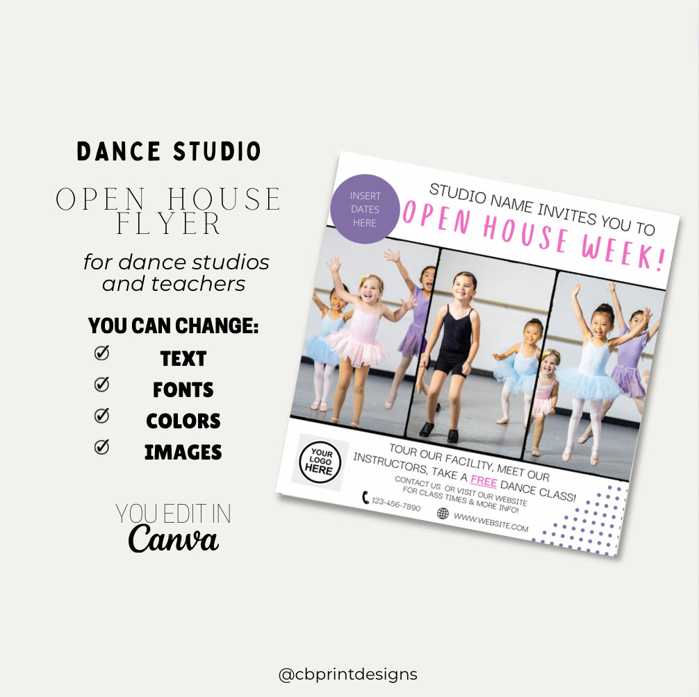 Dance Studio Open House Bring Your Friend to Dance Flyer - Etsy