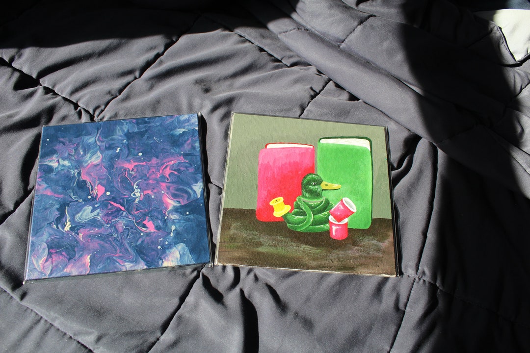 8x8 Square Paintings Still Life Paint Pour Acrylic - Etsy