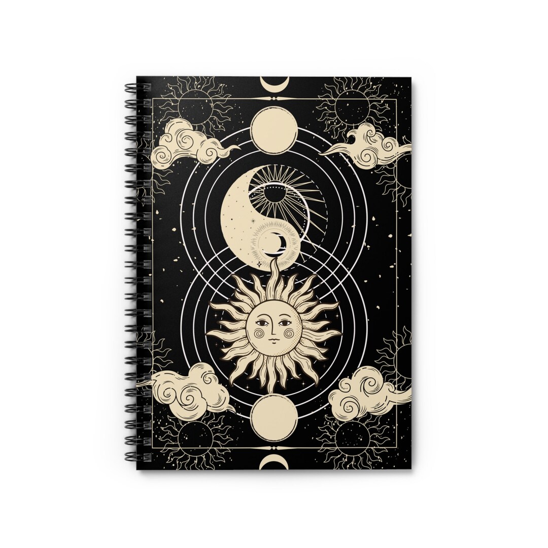 Sun and Moon Celestial Spiral Notebook Ruled Line - Etsy