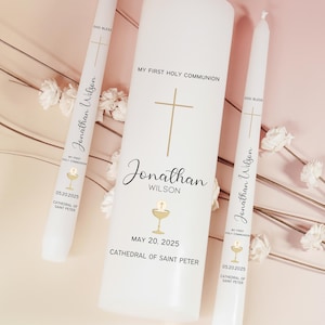 Personalized First Communion Candle Set With Keepsake Box - Etsy