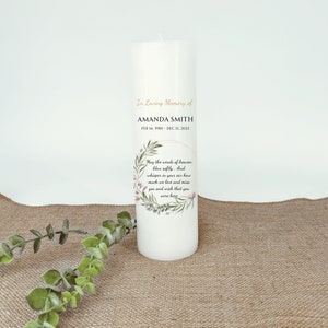 In Loving Memory Personalized Watercolor Floral Candle - Remember a ...