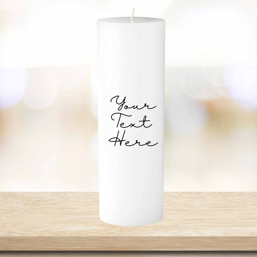 Personalized Candle With Text Only Custom Candle Text, Unscented Candle ...