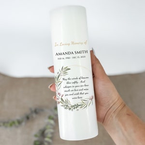 In Loving Memory Personalized Watercolor Floral Candle - Remember a ...