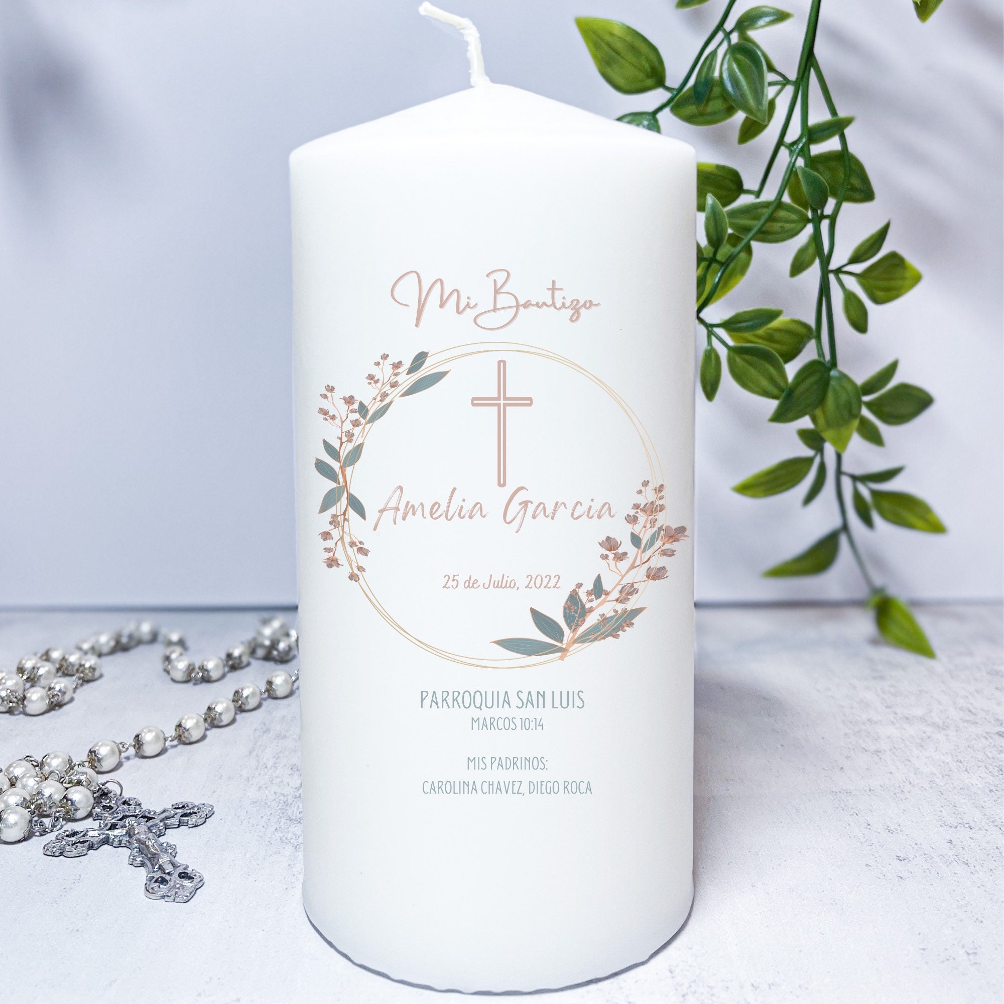 Personalized Baptism Candle Vela De Bautizo Unity Custom Candle ...