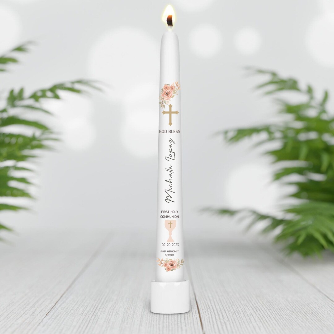 First Holy Communion Taper Candles Personalized Ceremony Candle, First ...