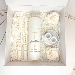 Personalized First Communion Candle Set With Keepsake Box - Etsy
