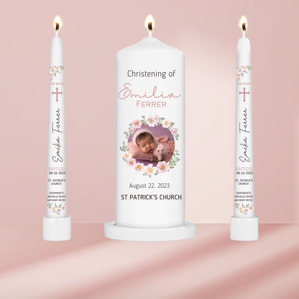 Personalized Baptism Candle With Photo - Etsy