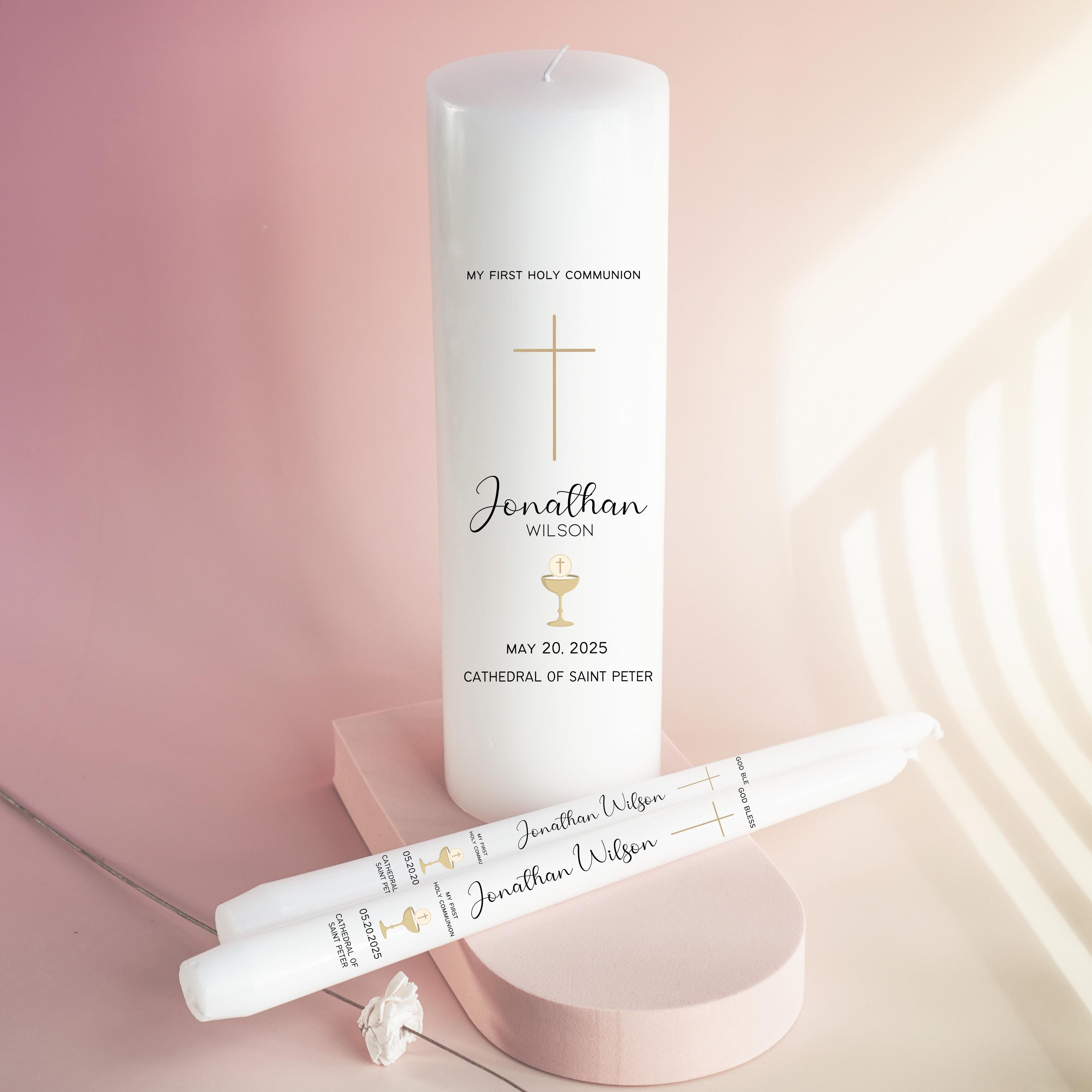 Personalized First Communion Candle Set With Keepsake Box - Etsy