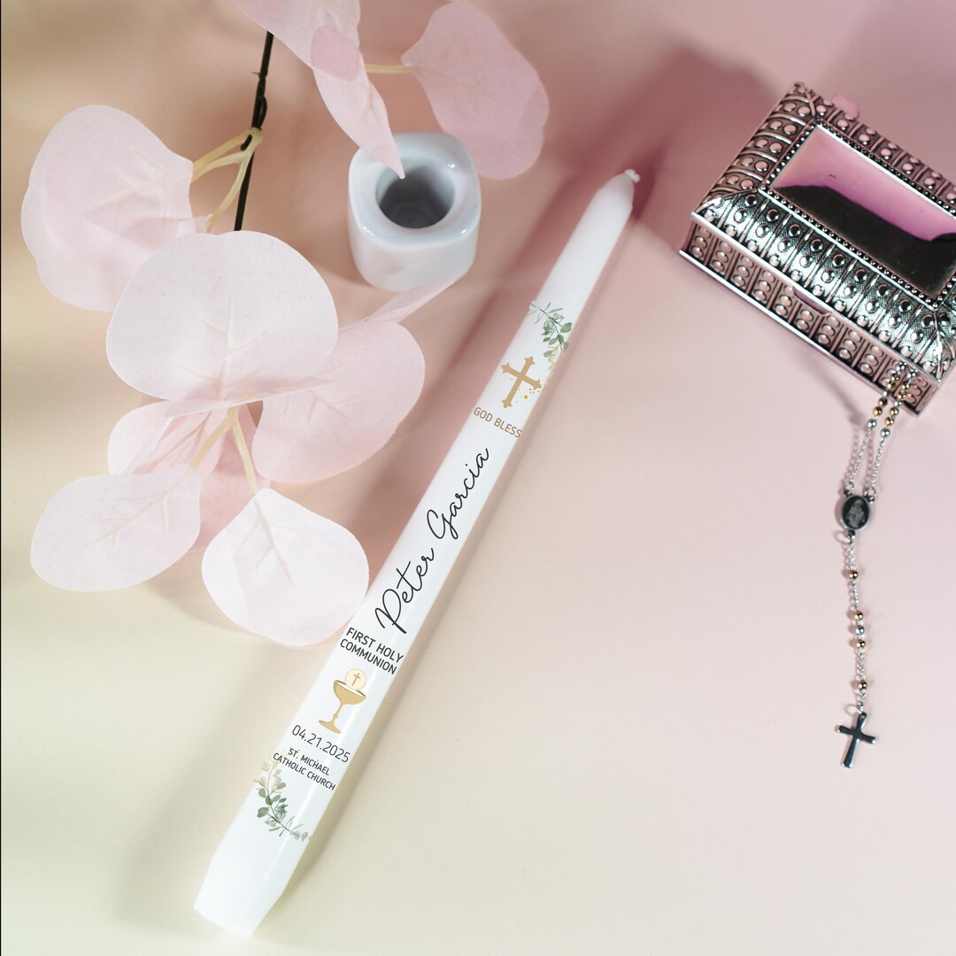 First Holy Communion Taper Candles Personalized Ceremony Candle, First ...