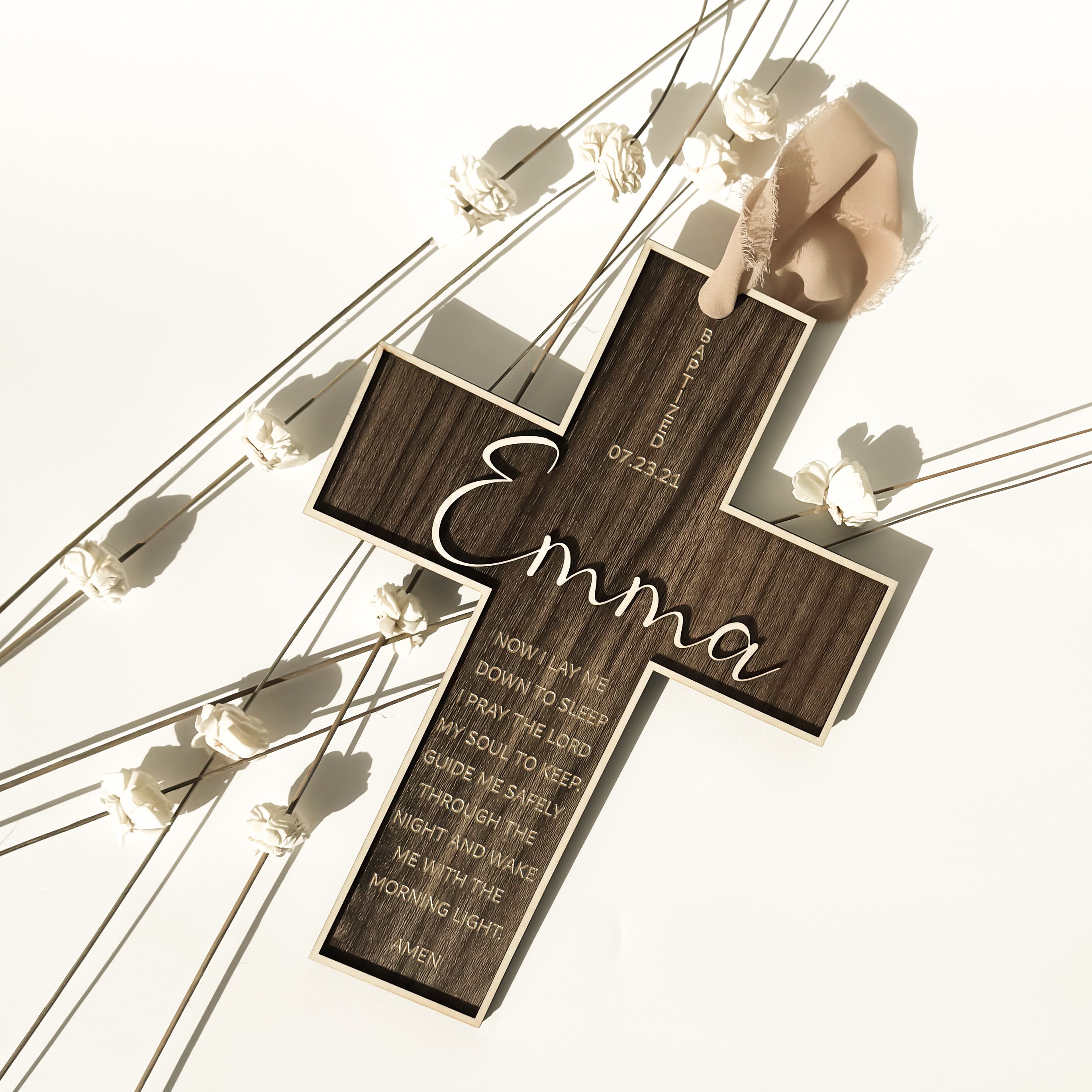Personalized Engraved Wooden Cross – Christian Keepsake, Baptism Gift ...