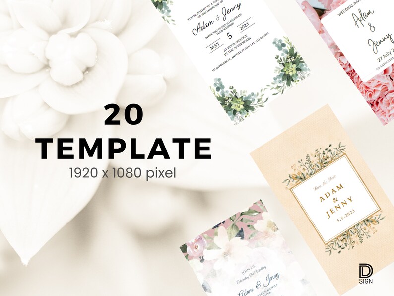 20 Design Wedding Invitation Templates in Smartphone Format | Instant ...
