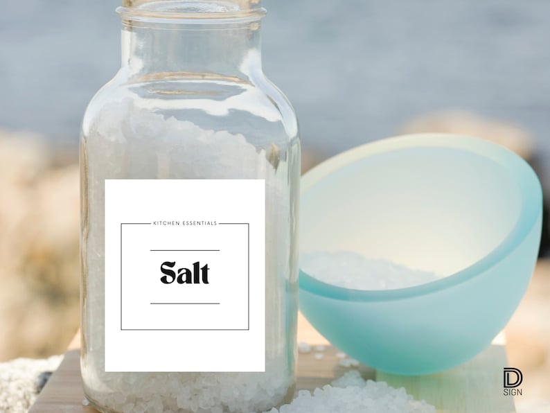 Printable Kitchen Labels & Templates 4 Sizes , Minimalist Stickers ...