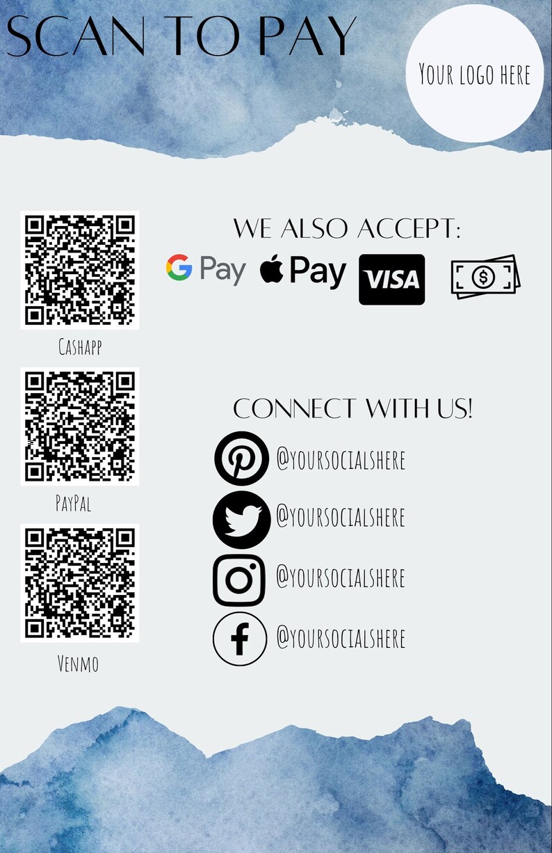 Scan to Pay Template - Etsy