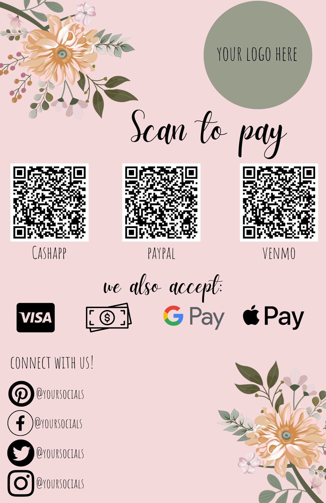 Scan to Pay Template - Etsy