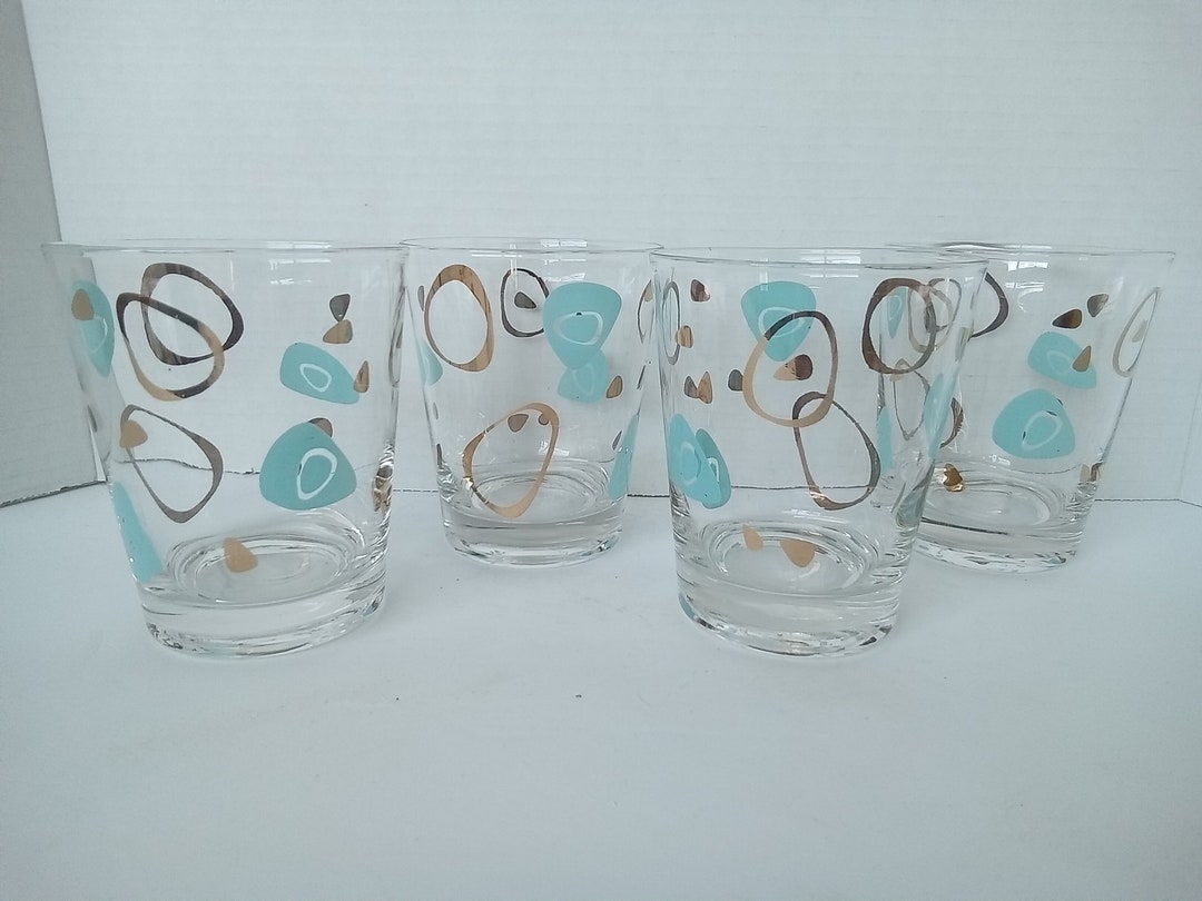 Vintage 1950s Atomic Amoeba 12oz Lowball Glasses - Etsy