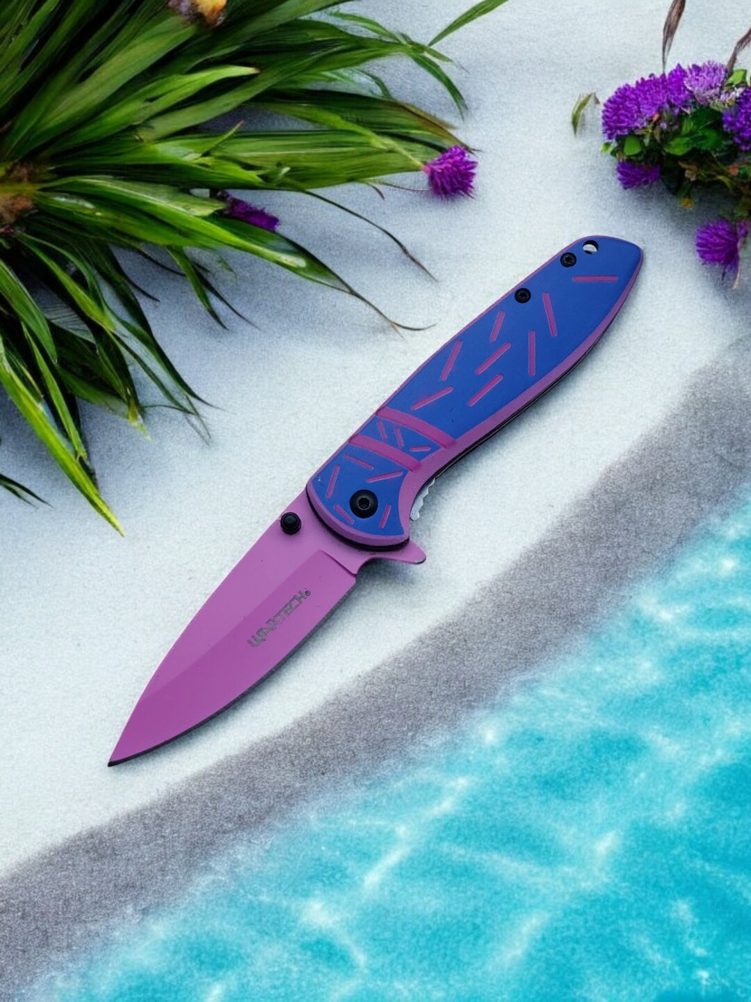 Cute Knife With Handmade Lanyard Girly Knife Spring Assisted Pink Knife ...