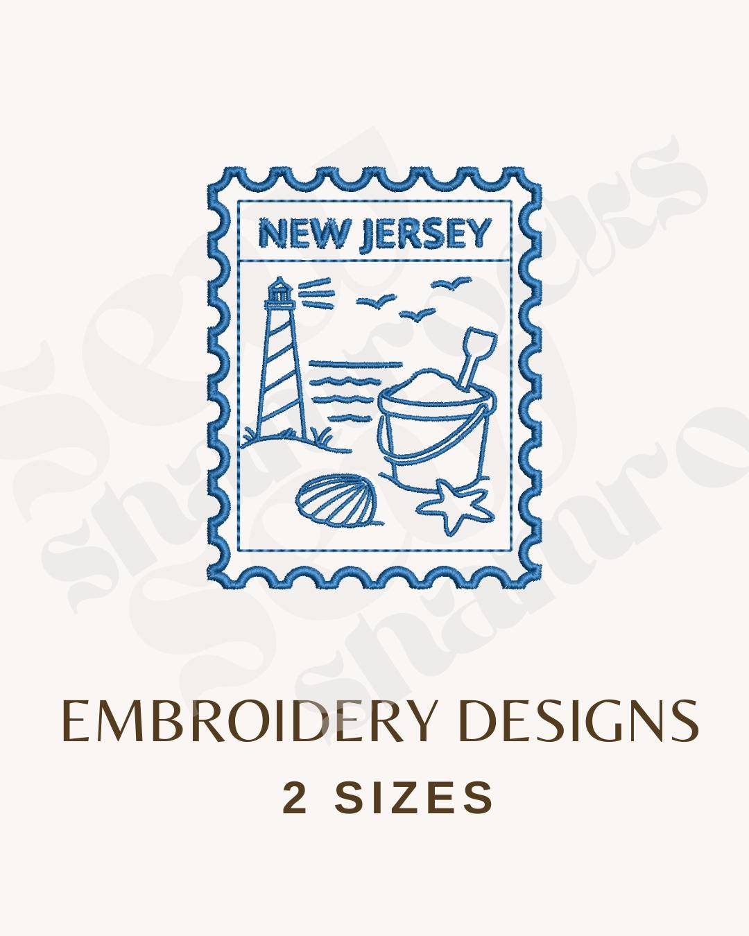 NJ Stamp Outline Machine Embroidery - New Jersey Embroidery, Jersey ...