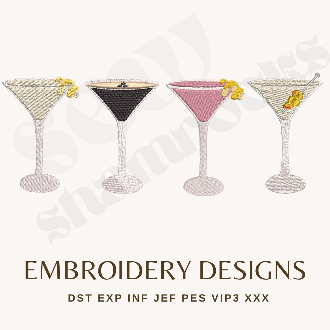 MARTINI SERIES EMBROIDERY File- Espresso Martini, Lemondrop Martini ...