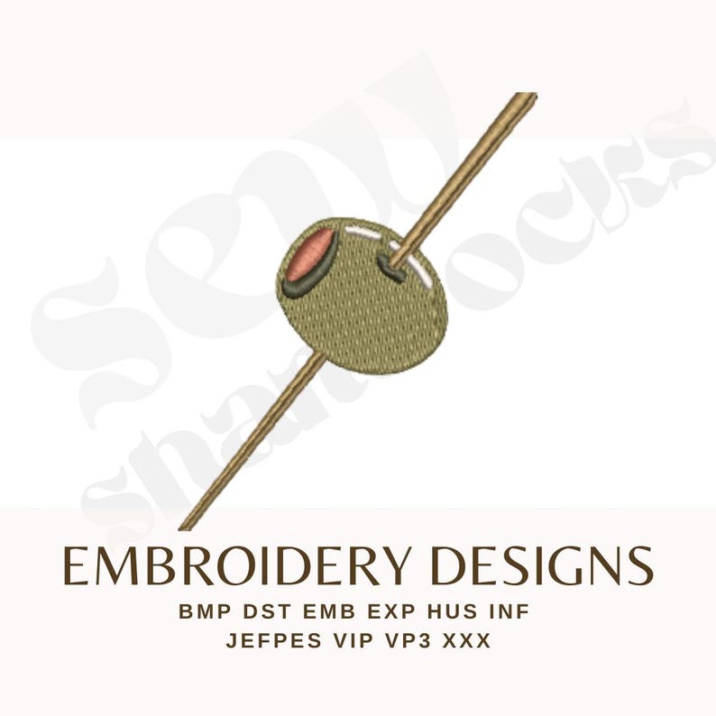Martini Olive, Blue Cheese Olive Food Embroidery File - INSTANT ...