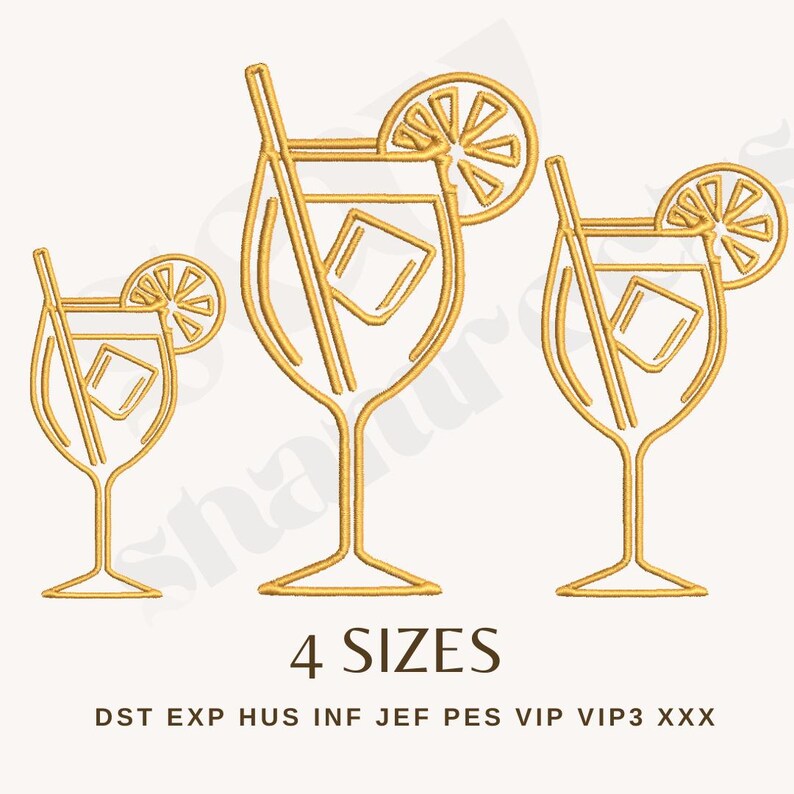 Aperol Spritz Cocktail Embroidery File - Aperol Spritz Cocktail ...