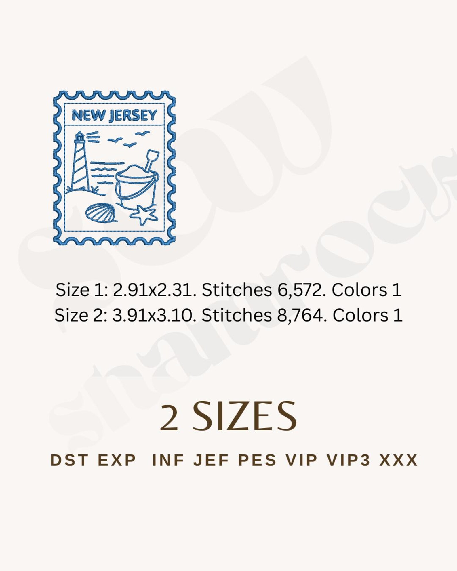 NJ Stamp Outline Machine Embroidery - New Jersey Embroidery, Jersey ...
