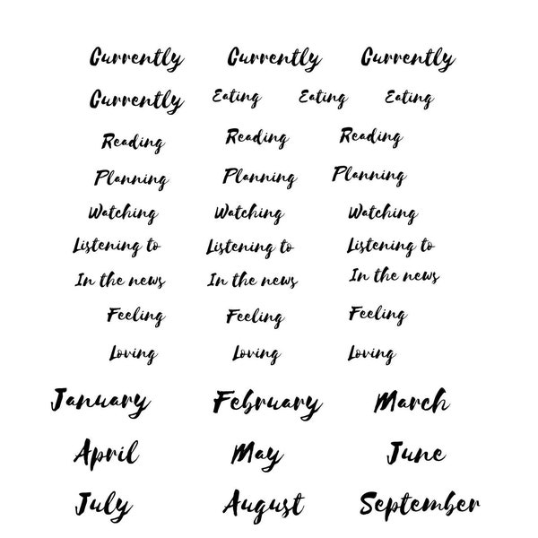 Printable Currently Stickers - Etsy